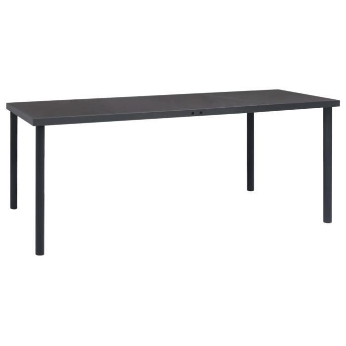 Table à dîner d'extérieur Anthracite 190x90x74 cm Acier - TABLE DE ...