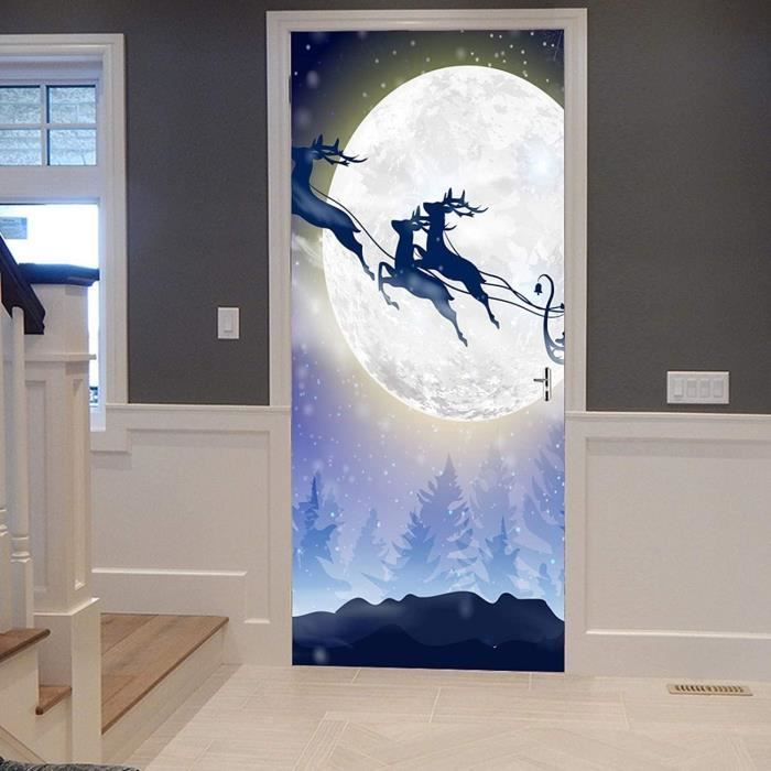Autocollants De Porte Pour Portes Intérieures Renne Pleine Lune Pinède ...