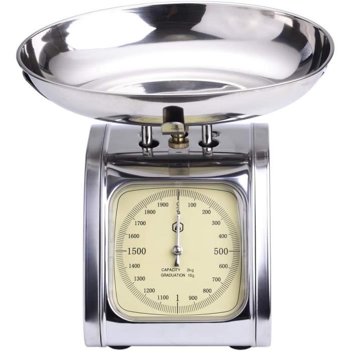 Balance de cuisine mécanique - acier inoxydable - argent [369 ...