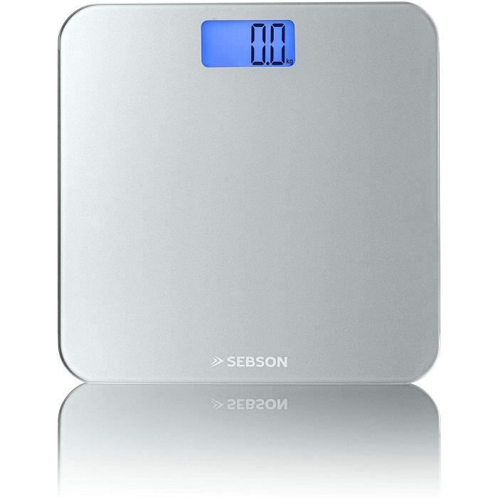 Pèse Personne Digital, Design Fin, Grand modèle en Verre argenté ...