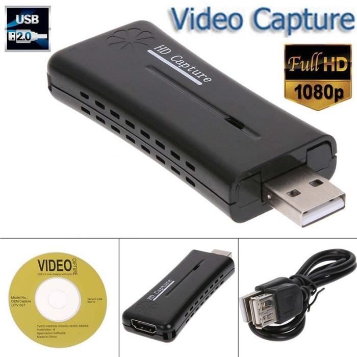 Récepteur-décodeur,Adaptateur d'enregistrement vidéo Portable USB 2.0 Easycap, 720P, HDMI, pour ...