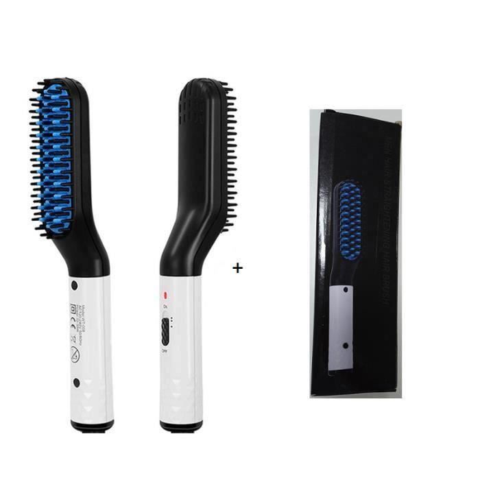 Brosse à cheveux professionnelle lisseur de barbe multifonctionnel peigne pour lisser les ...
