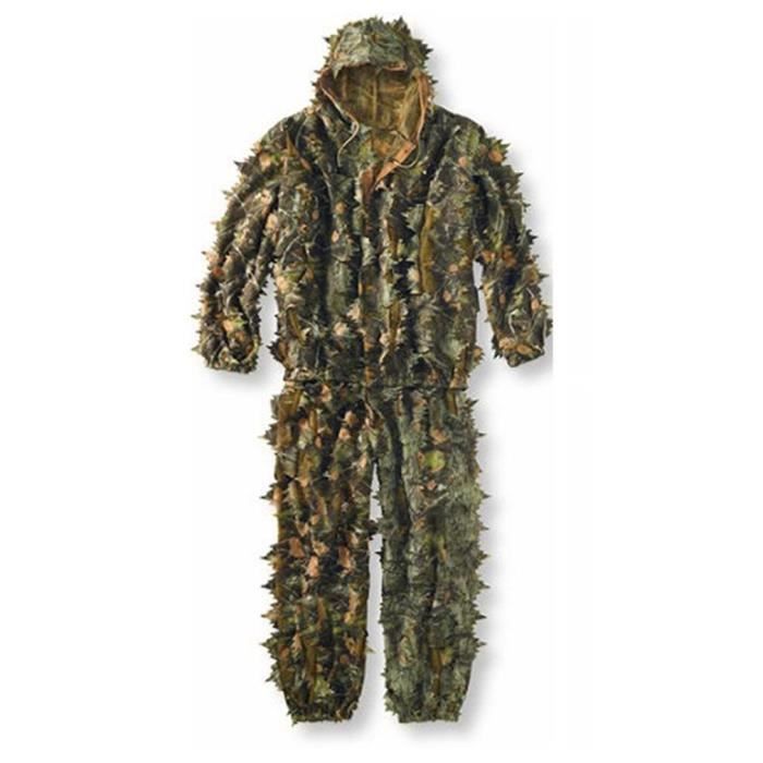 Réaliste 3d feuilles camouflage poncho manteau furtif costumes en plein ...