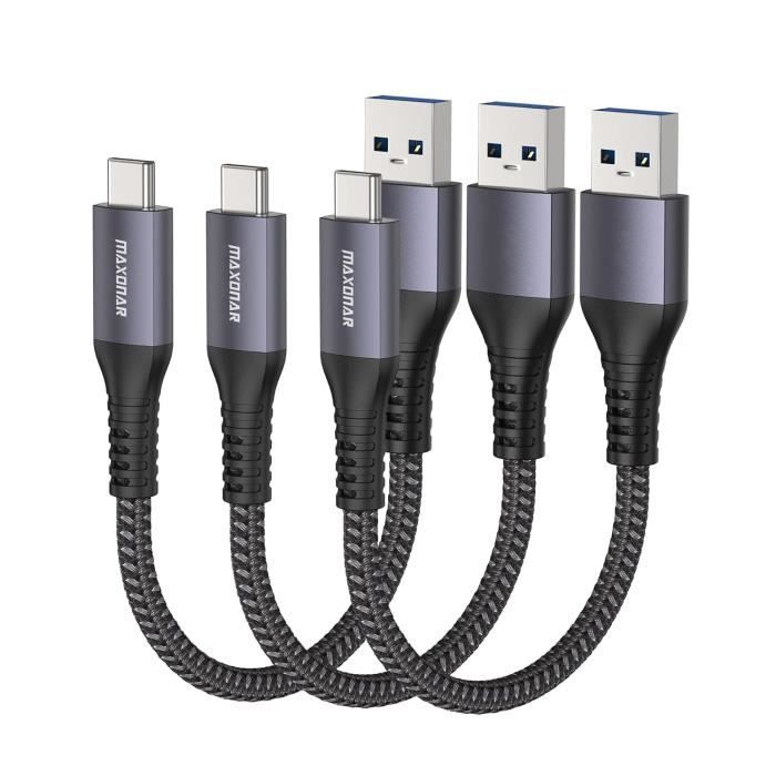 Câble Usb C Court 20Cm-0.2M [3 Pièces] Câble De Données 10Gbit Usb3.2 ...
