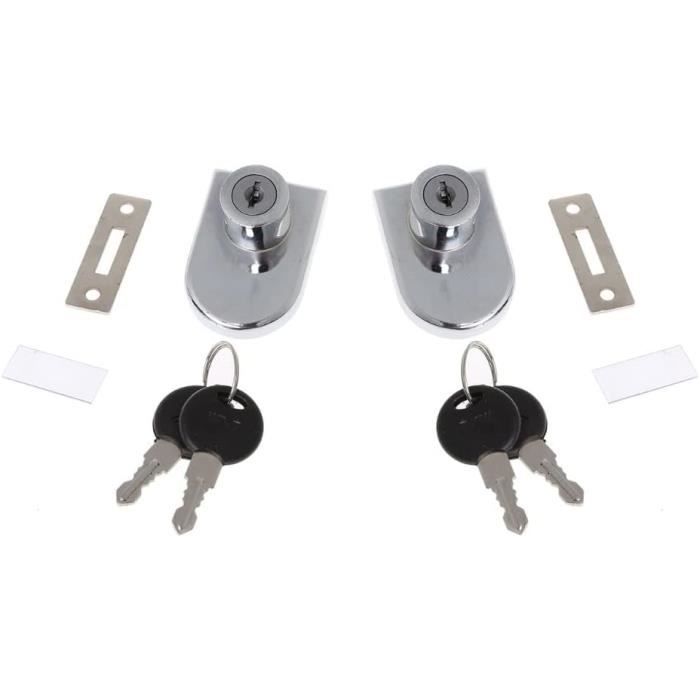 Lot De 2 Verrous De Sécurité Pour Armoire En Verre, Porte En Verre Simple En Alliage De Zinc ...