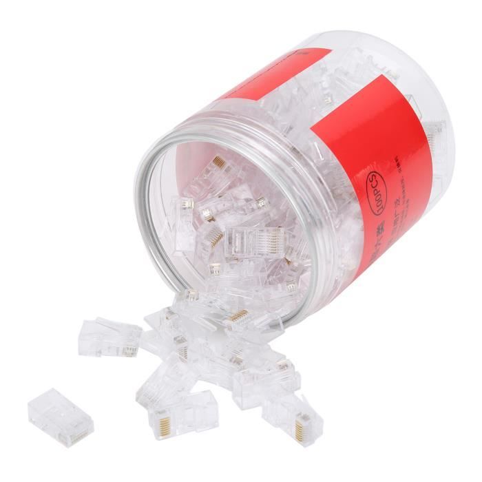 VBESTLIFE prise modulaire RJ45 100pcs RJ45 connecteur extrémité CAT6 ...