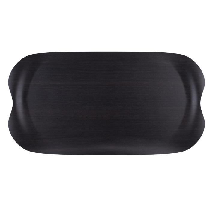 Plateau wave naturel darkwood - 43 x 23 cm - Cdiscount Maison