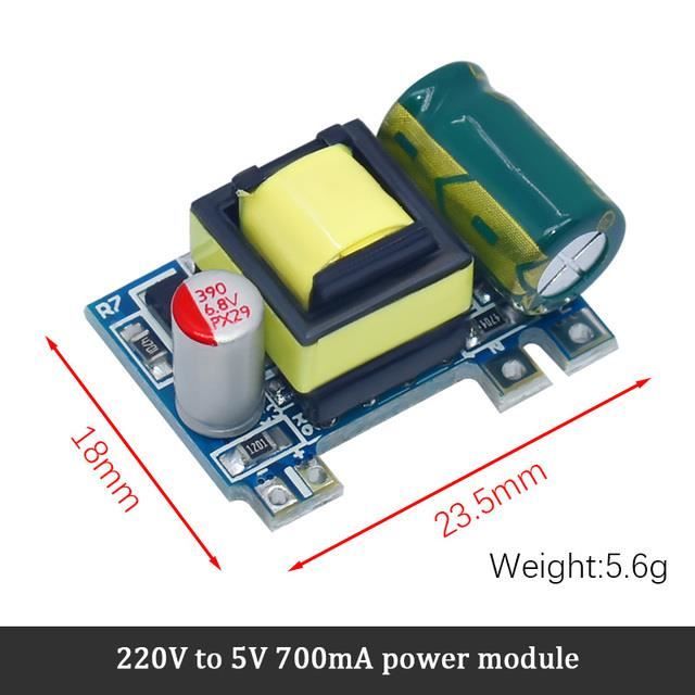 Circuits intégrés,220V to 5V 700MA--AC DC convertisseur abati eur de précision 3.3V-5V-12V AC ...