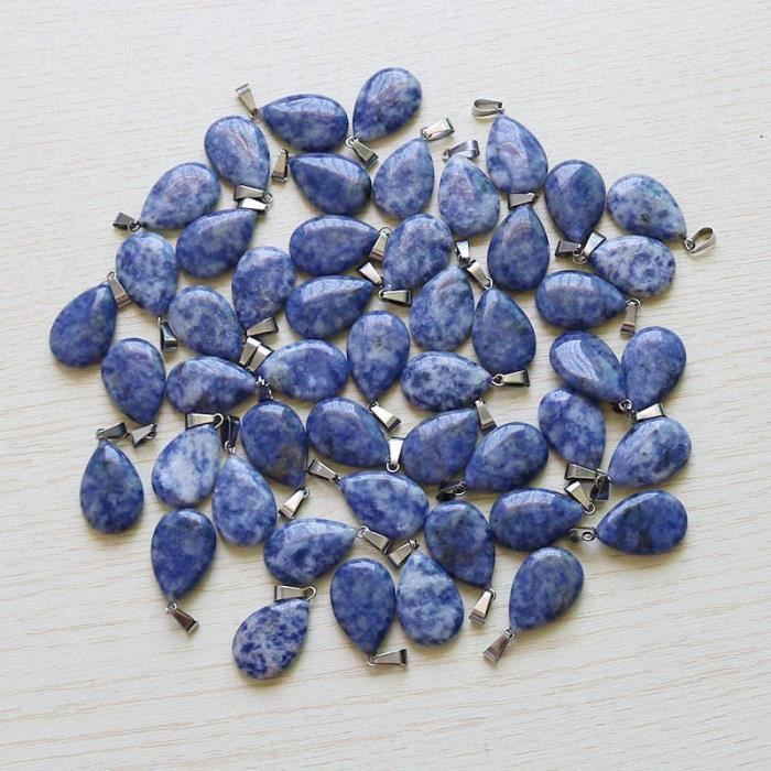 GALET,Sodalite stone--Pendentif goutte'eau en pierre naturelle ...