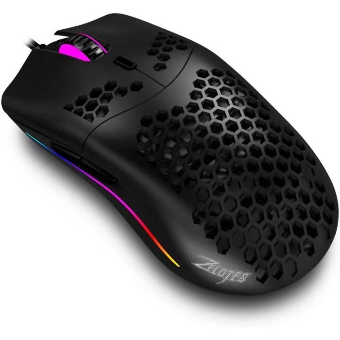 Zelotes Pixart PMW-3389 Souris de gaming ultra legere avec capteur ...
