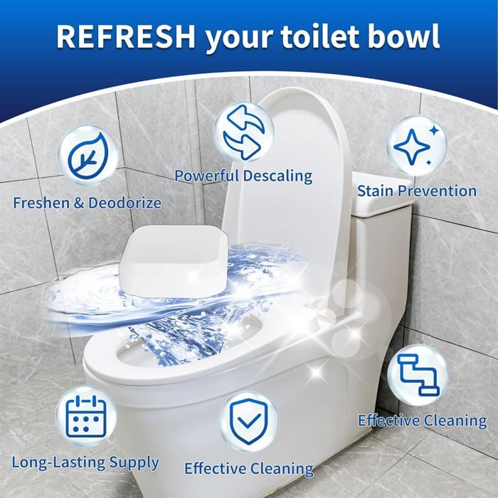Lot de 24 tablettes WC extra puissantes, garde les toilettes propres ...