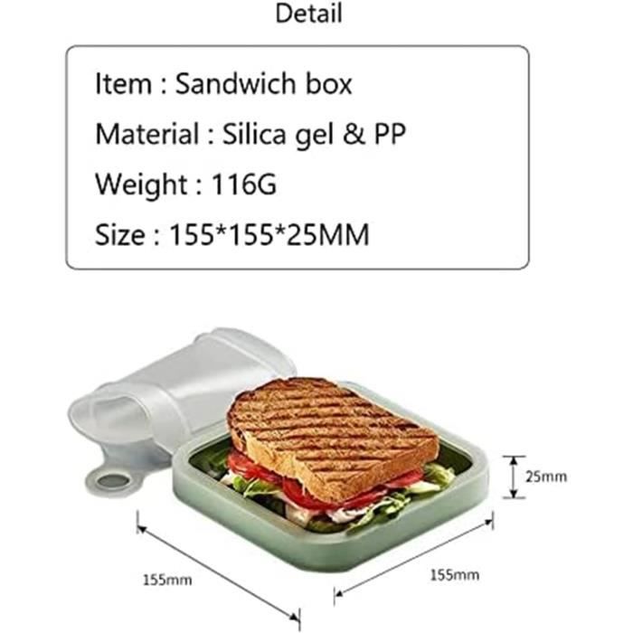 Conteneur Pour Toast,Le Cas Du Sandwich,Boîte À Lunch En Silicone,Boîte ...