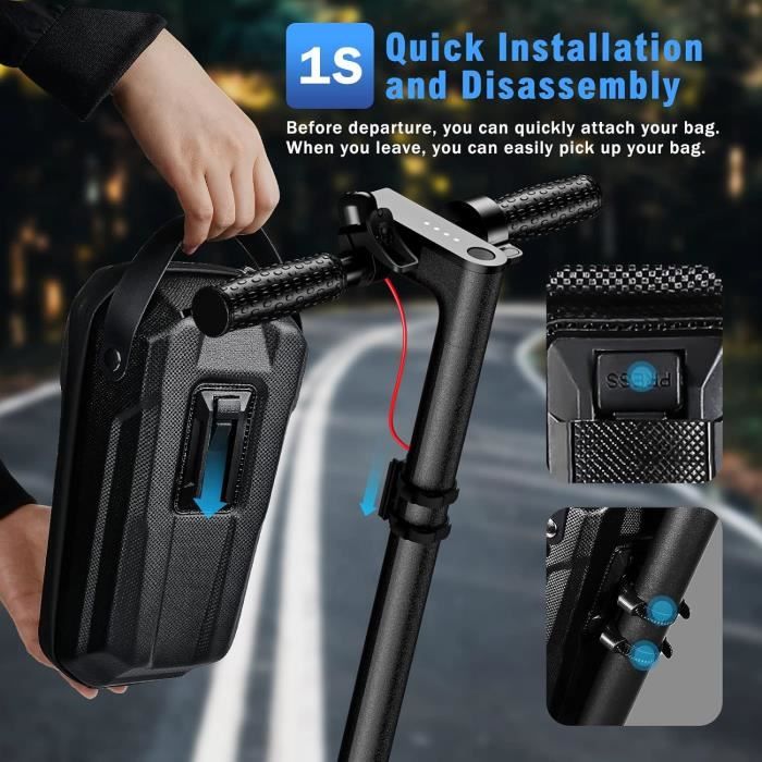 Sac De Scooter Sacoche Guidon Pour Scooter Électrique De Coque Eva Étanche 2L-3L Avec Châssis ...