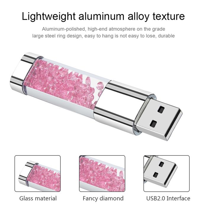 Creative Crystal et LED Light Pendrive 2.0 USB Flash Pen Drive, Memory ...