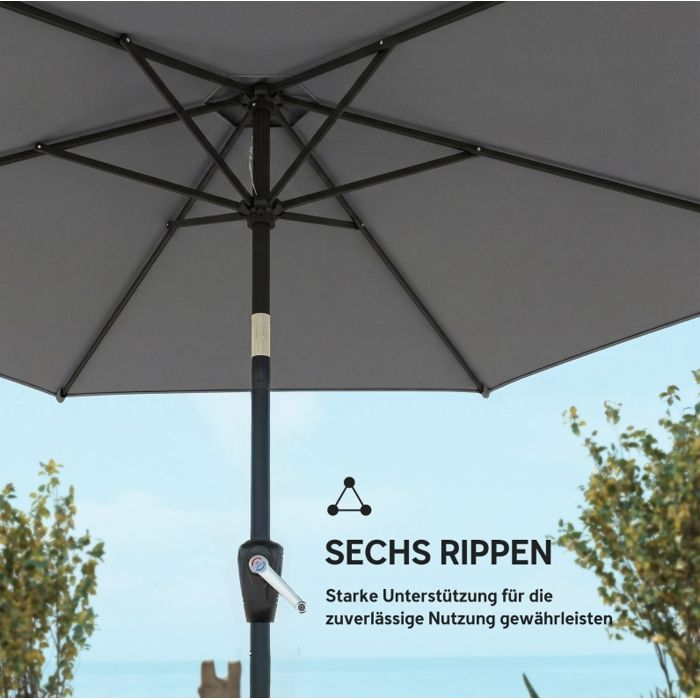 Parasol de balcon inclinable Ø270 cm avec manivelle, protection UV ...