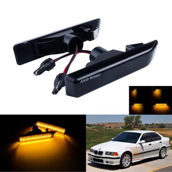 2x Dynamique LED Clignotant Latéral Répétiteur Noir Pour Auto BMW M3 ...
