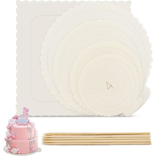 Cake Base Board 5 Pièces Réutilisable Base de gâteau avec 20 Pièces ...