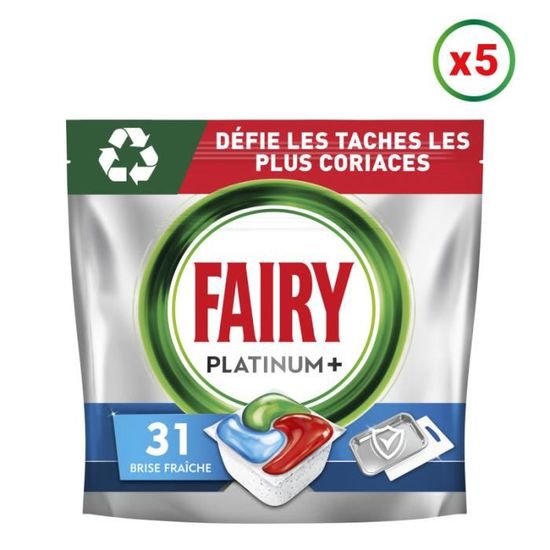 5x31 Peps Fairy Platinum+ Brise Fraîche, Tablettes Lave-Vaisselle ...