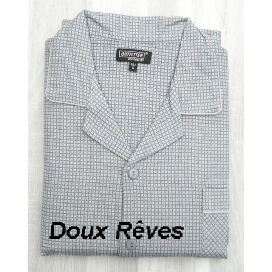 Pyjama Homme Flanelle 100%Coton – S à XXL – réf... Gris - Cdiscount ...