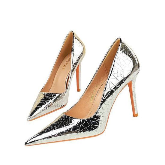 Escarpins Talon Aiguille Femme - Blanc - Talon 8cm - Chaussures Soirée ...