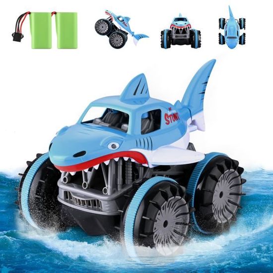 1:14 Voiture Télécommandée Tout Terrain Amphibie,4WD 2.4GHz 360°Rotation Stunt Car Offroad RC ...