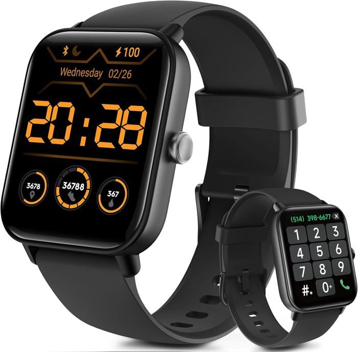 Montre Connectée Homme Femme Avec Appel Bluetooth, 1,8" Smartwatch Avec ...