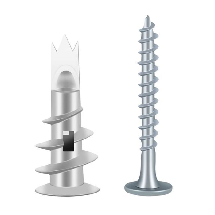 100PCS Vis et Chevilles Métal Cheville pour Plaques de Plâtre Chevilles ...