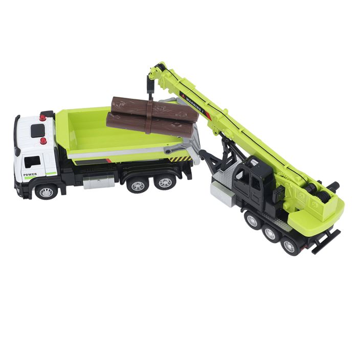 Mxzzand Grue avec jouet de camion à benne basculante Grue en alliage ...