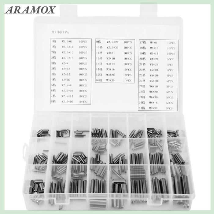 ARAMOX Lot de 280 Broches Tension Ressort en Acier Inoxydable M1.5 M2 M2.5 M3 M4 M5 M6 M8 avec ...