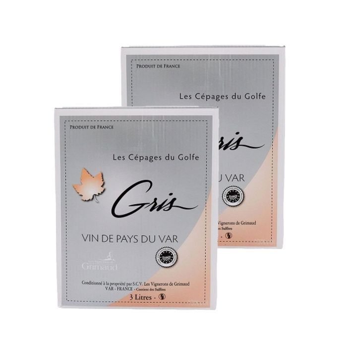 Grimaud - Lot 2x Vin rosé Gris- IGP - Var - Bib 3L - La cave Cdiscount