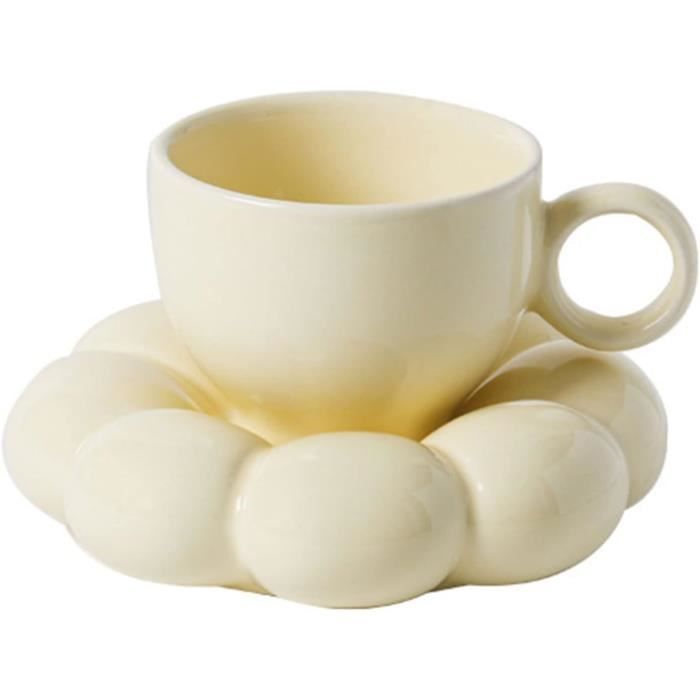 Tasse À Café En Céramique Avec Soucoupes En Forme Fleur 200 Ml Tasses À ...