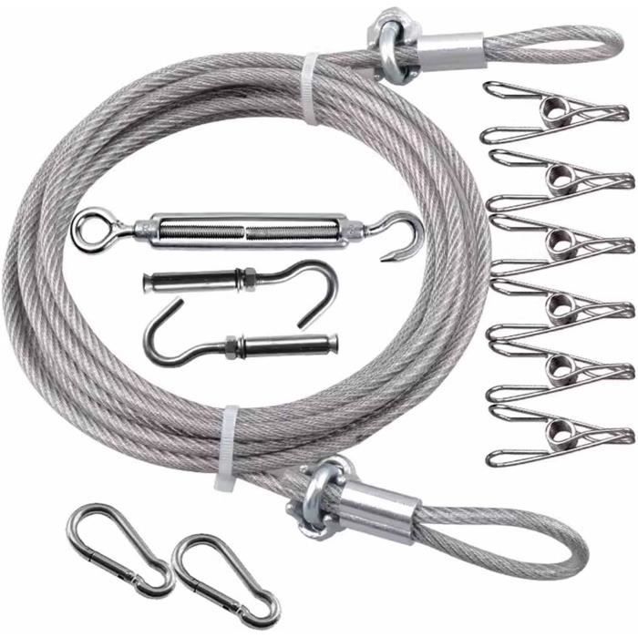 Corde À Linge En Acier Inoxydable 304, Ligne De Lavage Rétractable Avec ...