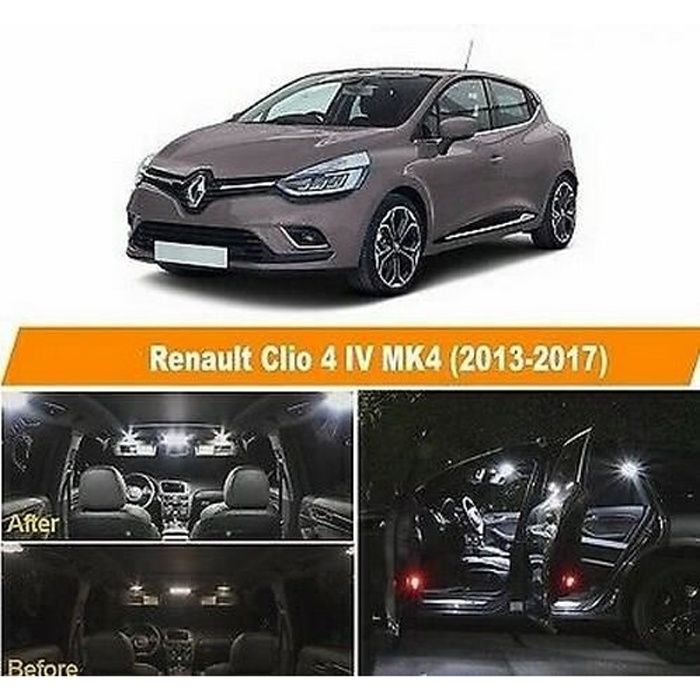 Renault Clio 4 IV pack LED ampoules eclairage interieur Blanc Xenon ...