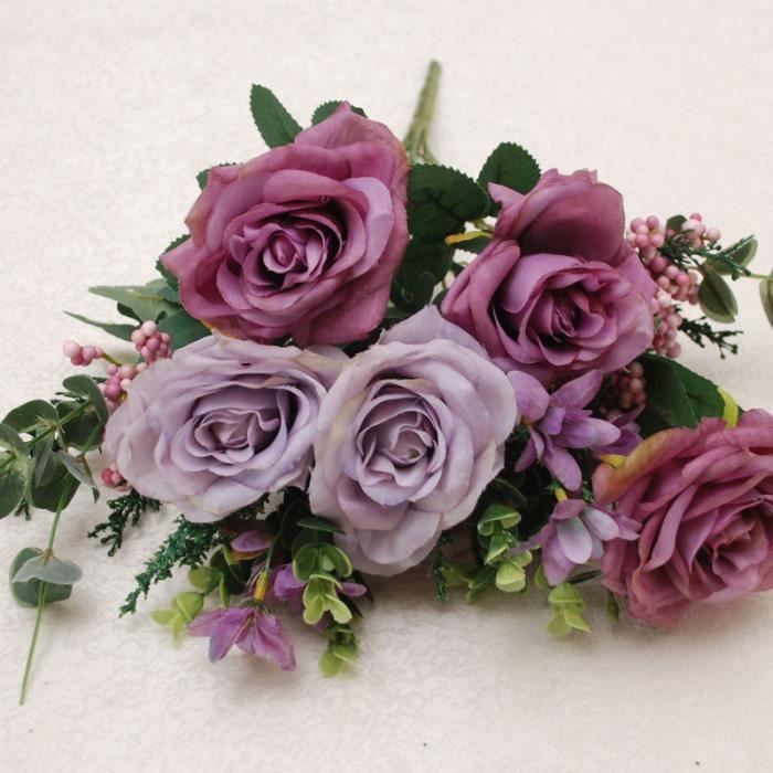 1 x Bouquet de fleurs artificielles Rosé Déco Mariage - Cdiscount Maison