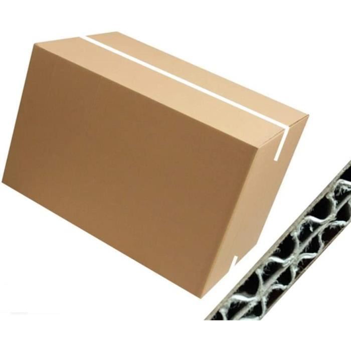 Lot de 4 boîtes en carton 60 x 40 x 40 cm avec 1 ruban adhésif Havane ...