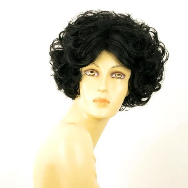 Perruque femme courte bouclée noire LADY 1B - Cdiscount Au quotidien