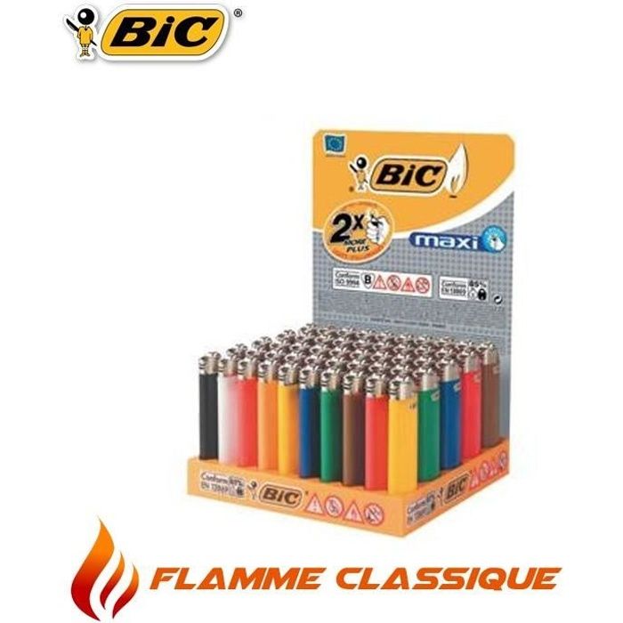 Lot de 50 Briquets Maxi BIC - J6 / J26 - Cdiscount Au quotidien