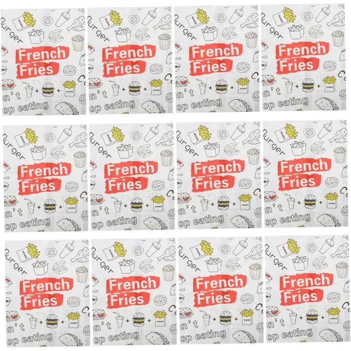 300 Pièces Sac En Papier Sulfurisé Pour Frites Récipients Pour La ...