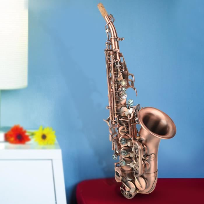 Saxophone Soprano - DILWE - Rouge Antique - Laiton - Style Rétro ...