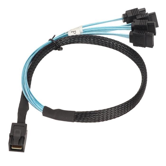 EIF Câble Mini Sas Hd Sata 12Gbps Mini Sas Hd Sff 8643 À 4 Sata 3.0 ...