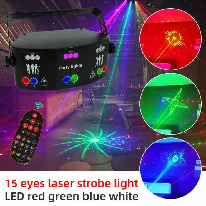 RGB lumière DJ LED Laser projecteur de scène rouge bleu vert lampe ...