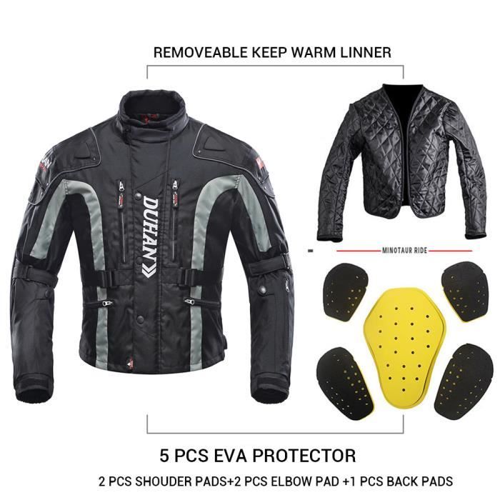 Veste de moto noire avec protection Noir Noir - Cdiscount Prêt-à-Porter