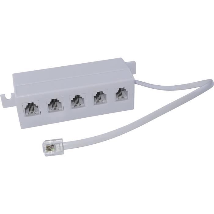 C53571 - Multiprise 5 Prises Rj11 6P4C Pour Câble Cordon Adsl Modem ...