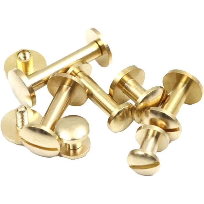 Rivets 10 Arc Ceinture Vis Cuir Artisanat Clou Laiton Solide Rivet Tête ...