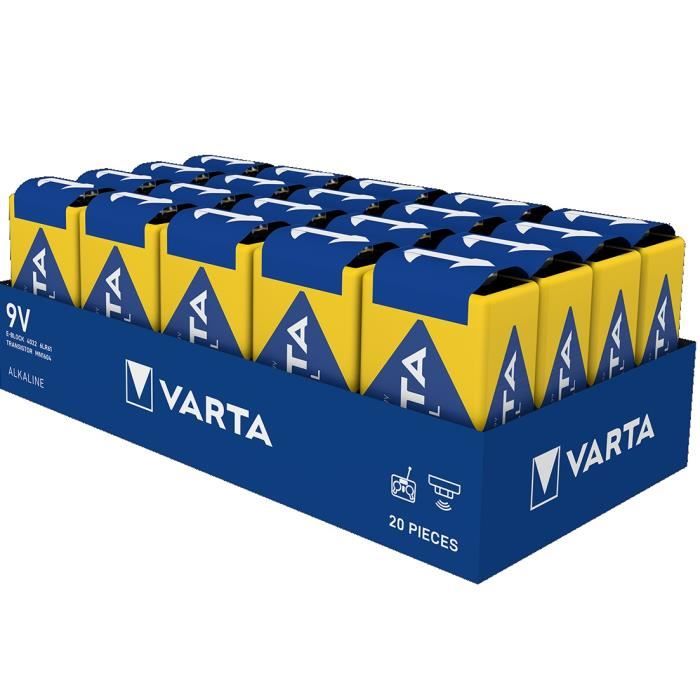 Varta Pack de 20 Piles Batterie Industrial Pro 4022 9V e-block 6LR61 ...