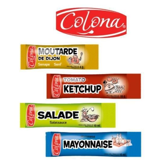 COLONA | Assortiment de 100 sticks de sauce mayonnaise, ketchup,salade ...