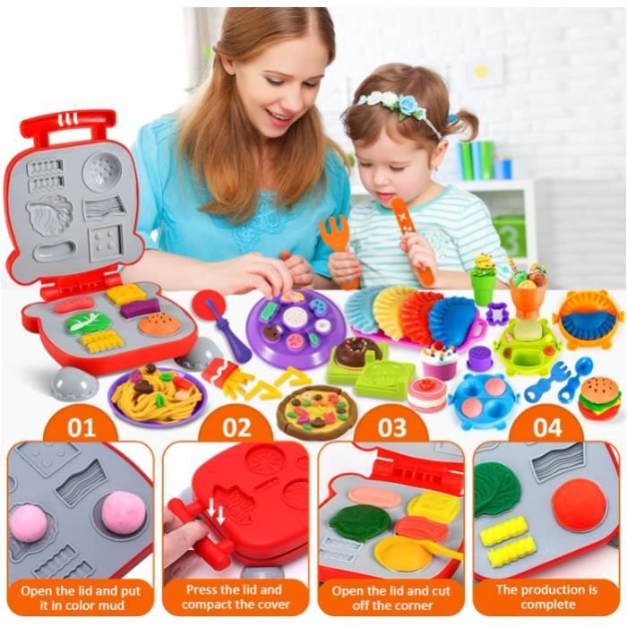 Pate a Modeler,76 Pièces Pâte À Modeler pour Enfants, Accessoires en ...