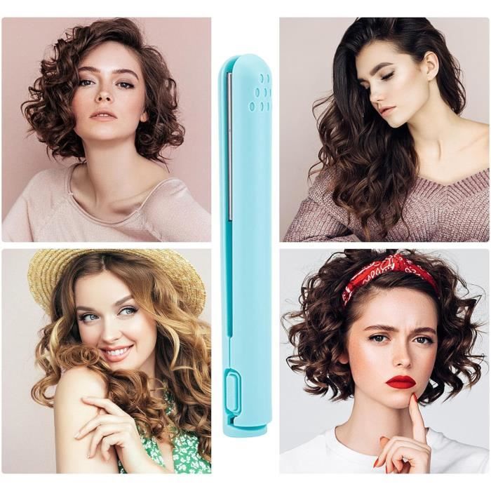 Fer À Lisser Et Bigoudi 2 En 1 Outils De Mini Bigoudis 2 En 1 Pour Cheveux Ondulés,Fer À Lisser ...