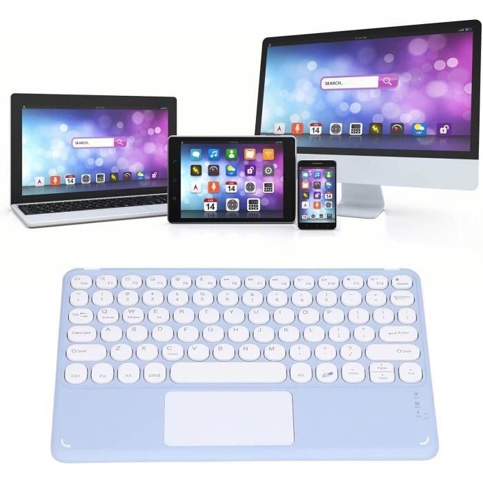 Clavier Tactile Sans Fil, Touches Rondes Clavier Ergonomique Portable ...