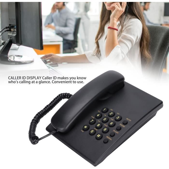 Ehskzjh Téléphone De Bureau Filaire, Téléphones Fixes Sans Fil Kx-T435 ...